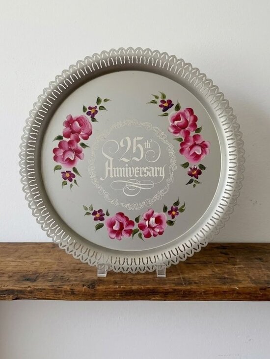 Nashco | Accents | Vintage Nashco Hand Painted 25th Anniversary Tray ...